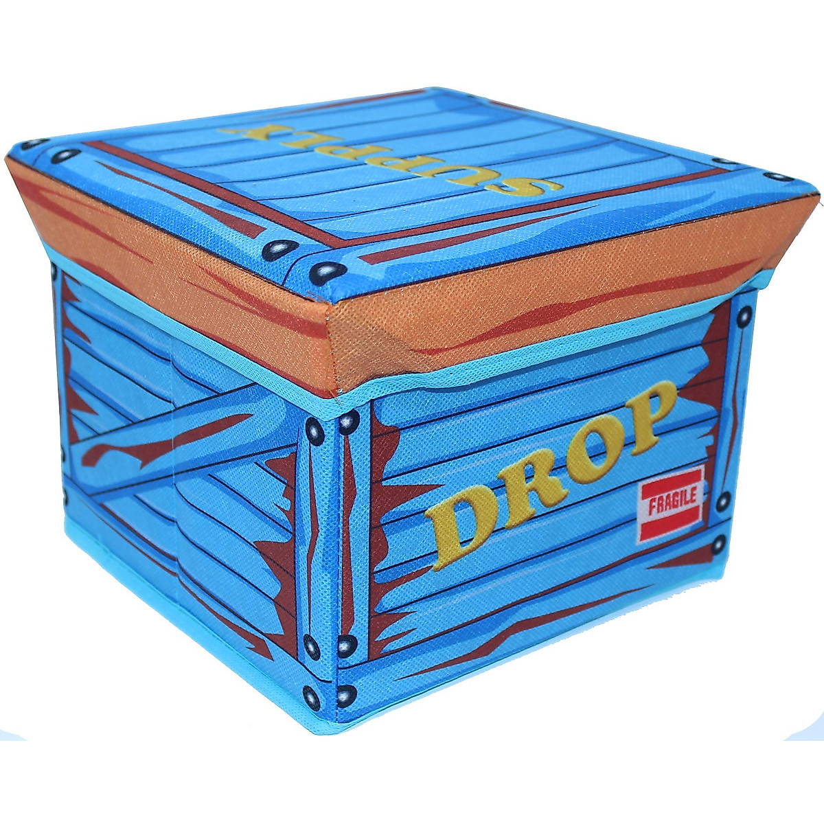 Skywin Fabric LootBox Small - 10”x10”x10” Stackable and Foldable Supply Box - Durable Box for Gamers, Fun Bright Colors