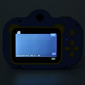 JTLB 1080P 2inch Kids Camera ， Cute Cartoon Design USB HD Digital Children Selfie Camera ，Built in 1000mAh Battery for Birthday (Blue)