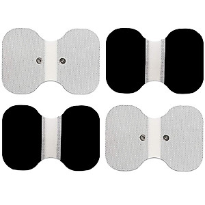 LotFancy TENS Unit Pads 4.3” X 6”, 4Pcs Snap Electrode Pads Large, Butterfly Shape, Reusable, Self-Adhesive