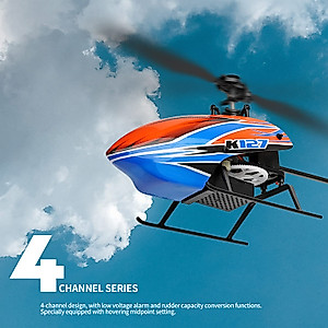 GoolRC RC Helicopter, WLtoys XK K127 Remote Control Helicopter, 4 Channel RC Aircraft with 6-Axis Gyro, Altitude Hold, One Key Take Off/Landing, Easy to Fly for Kids and Beginners, Include 3 Batteries
