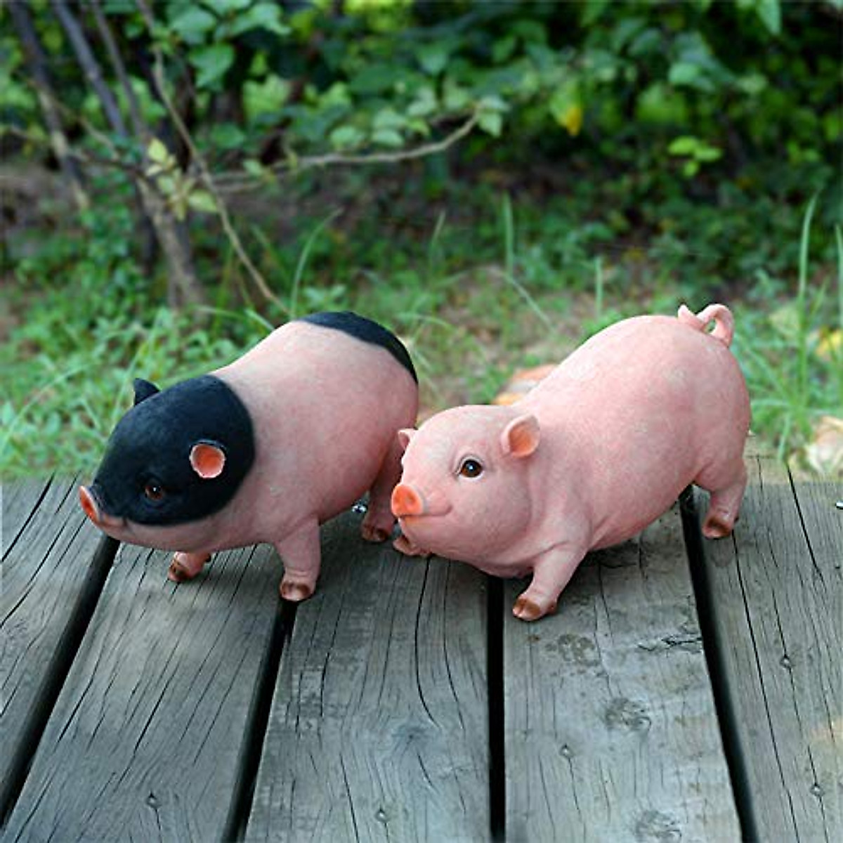 Animal Garden Gnomes Statue Cute Pig Funny Outdoor Sculpture Resin Lawn Ornaments Décor Indoor Outdoor Figurines for Garden and House (Cut Pig)