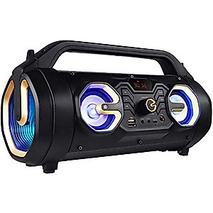 Boytone BT-16G Portable Bluetooth Boombox Speaker, Indoor/Outdoor, 25W, Loud Sound, Deeper Bass, EQ, 5" Subwoofer, 2 x 3 Tweeter, FM, 9H Playtime, USB, Micro SD, AUX, Microphone, Recording, LED Light
