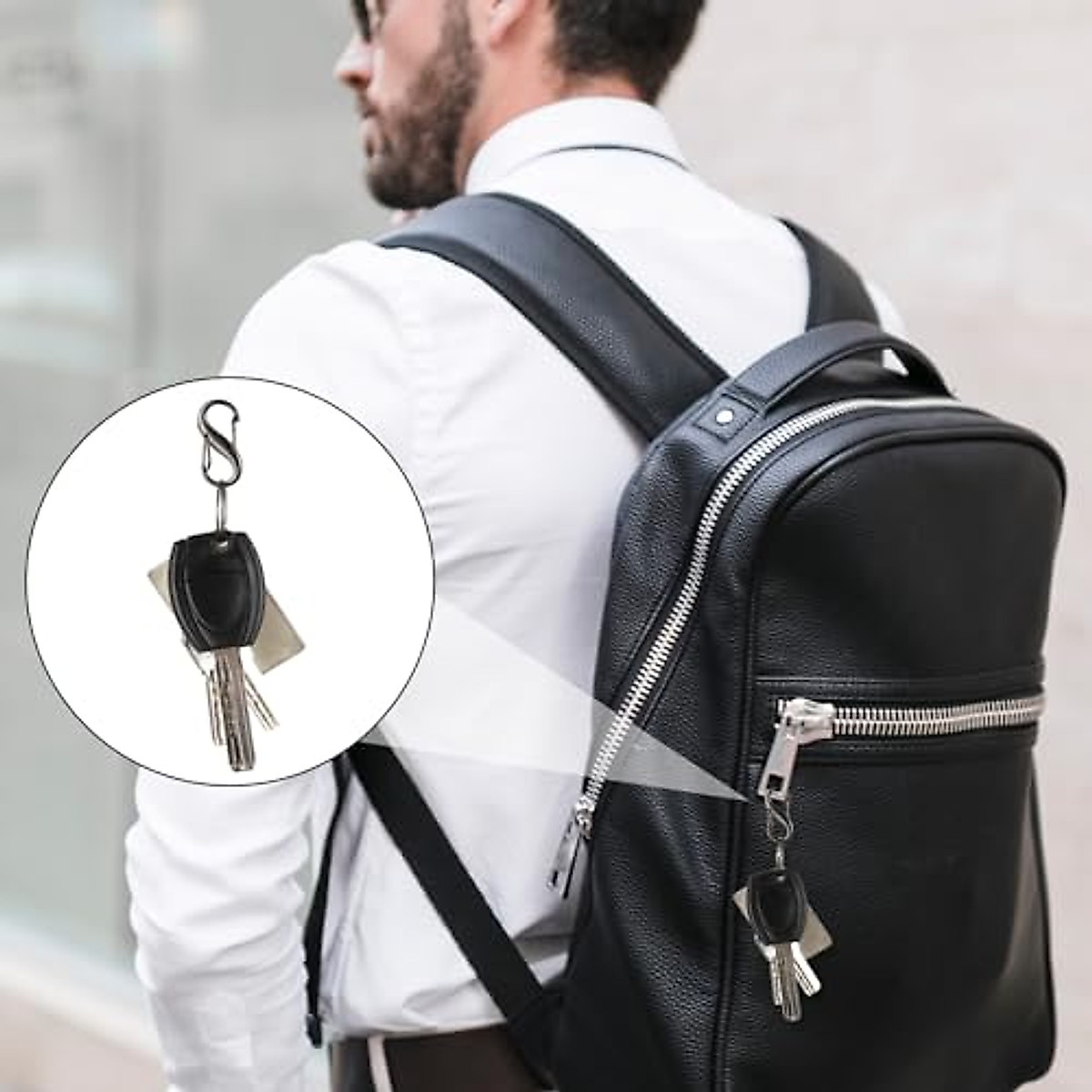 Ouligay 12 Pieces Zipper Locks Anti Theft, Zipper Locks for Backpacks, Tiny Small Mini S Carabiner Clip, Zipper Pulls Replacement for Camping Fishing Travelling Outdoor Sports