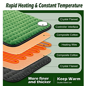 VALGELUIK Heating pad for Back Pain Relief, Heating Pads for Neck, Shoulder, Fathers Mothers Day Gifts for Women, Men, Dad, Mom, Auto-Off,Machine Washable, Moist Dry Heat Options, Extra Large 12"x24"