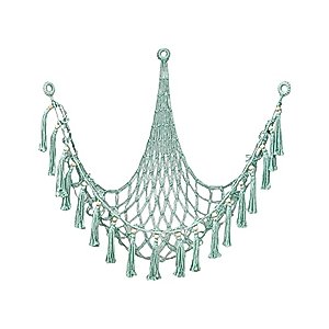 Colcolo Stuffed Animal Hammock Plush Net Toy Macrame Wall Mounted Toy Holder Corner Netting Hanging Organizer for Nursery Bedroom Children, Green