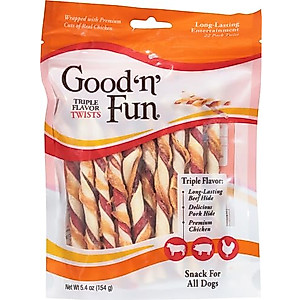 Good 'N' Fun Triple Flavor Twist Chews For Dogs, 22-Count