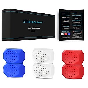 Jaw Exerciser for Men & Women - 3 Levels (6pcs) Silicone Jawline Exerciser Tablets for Beginner, Intermediate & Advance Users - Jaw Toner for Men & Women, Jawstyle and Jaw Trainer (3 Levels - Basic)