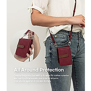 GOOSPERY Wallet Case Compatible with Galaxy Z Flip 3, Detachable Card Holder 2 Card Pocket Storage Premium PU Leather Adjustable Cross-Body Strap Attached Earbud Cord Organizer (Burgundy)