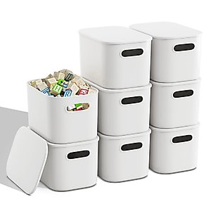 MSHOMELY 5 Packs 5.5 QT Clear Storage Bins with Latching Lids, Plastic Storage Container Bins with Secure Lids and Buckles, Stackable Clear Storage Boxes/Bins/Containers for organizing