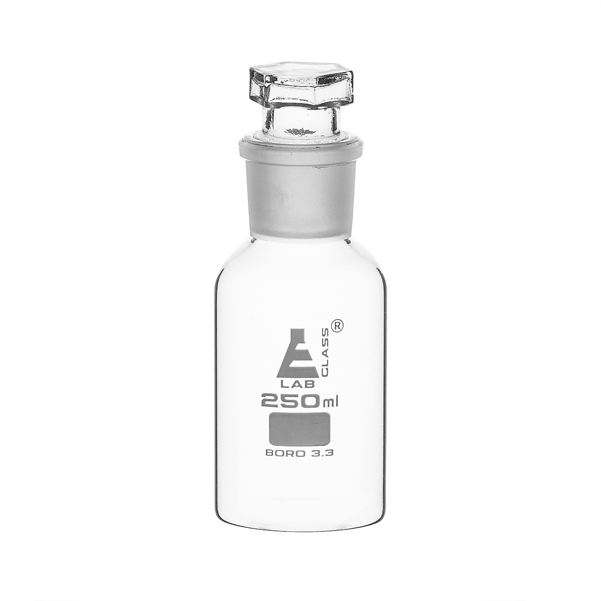 EISCO Labs 250ml Reagent Glass Bottle - Wide mouth with Stopper