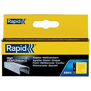Rapid 11825725 Feindrahtklammer Typ 13/4mm, 2.500 St. Schachtel, 4 mm, Verzinkter Stahl