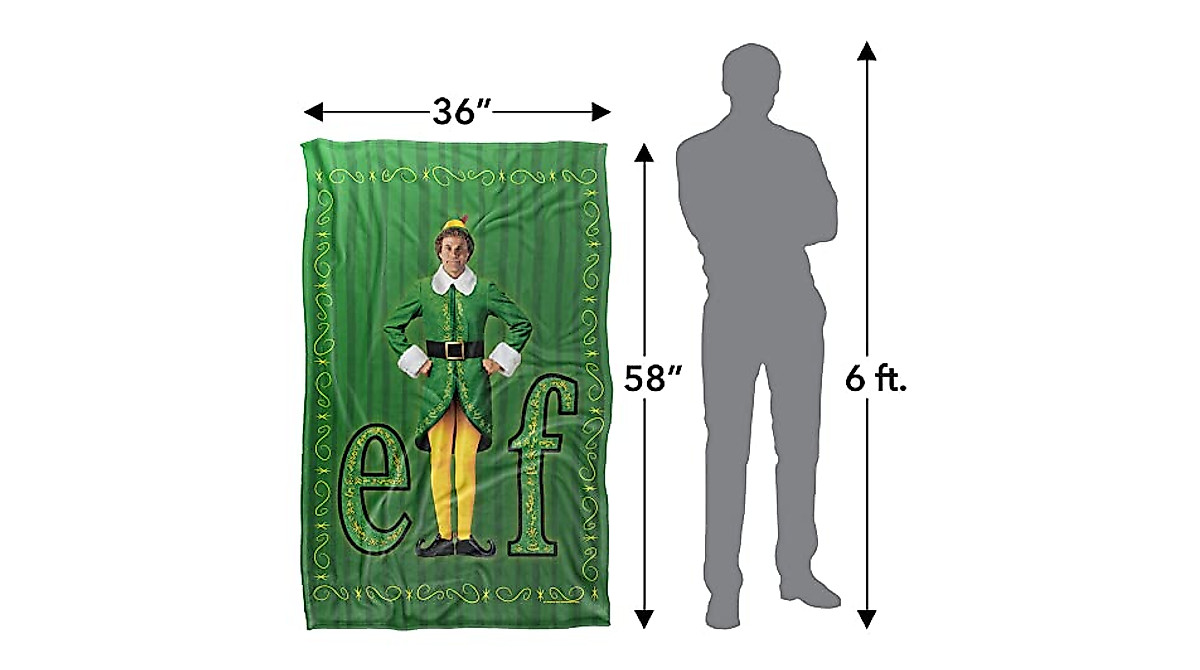 Elf Buddy The Elf Logo Throw Blanket - Soft & Festive 36x58"