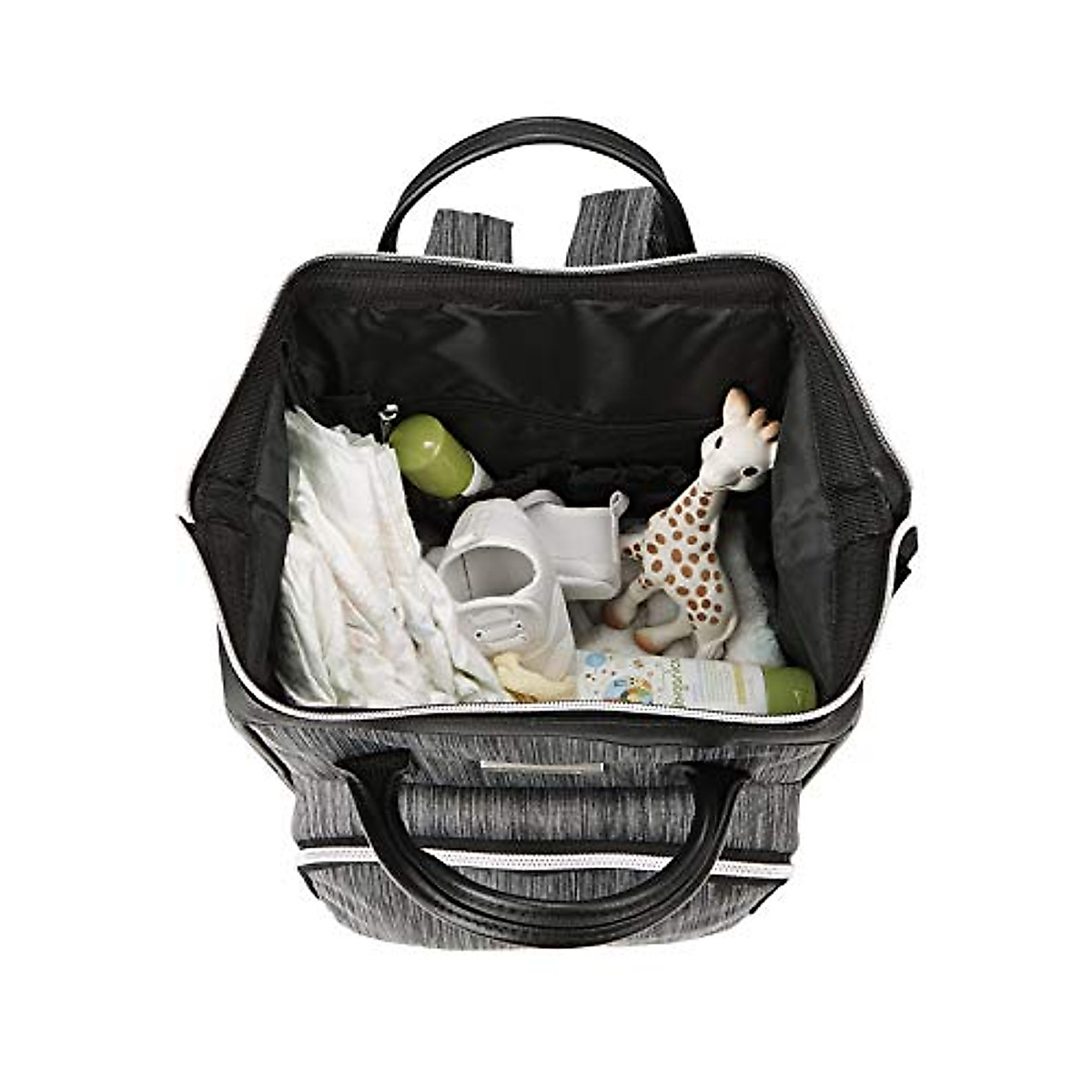 Bananafish Diaper Bag - Multi-Function Design Nappy Bag for Baby Care or Travel - Carry or Wear as Backpack - Large Capacity in Trendy, Stylish Design, Dark Grey