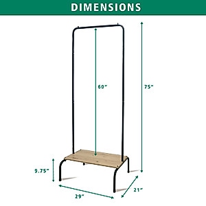 7RiversART Heavy Duty Clothing Racks for Hanging Clothes Rack, 59.06" High Garment Rack Metal Clothing Hanger Rack Wardrobe Rack for Coats, Shirts, Dress, (Black)