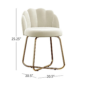 Hillsdale Catalina Vanity Stool for Make-up Rooms and Bathrooms, White