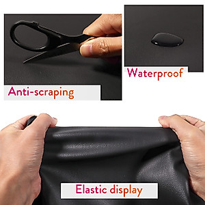 Marine Vinyl Upholstery Faux Leather: Meneng Black Grain Faux Leather 54"x36" Marine Vinyl Fabric Waterproof Durable for DIY Upholstery Boat Car Sofa