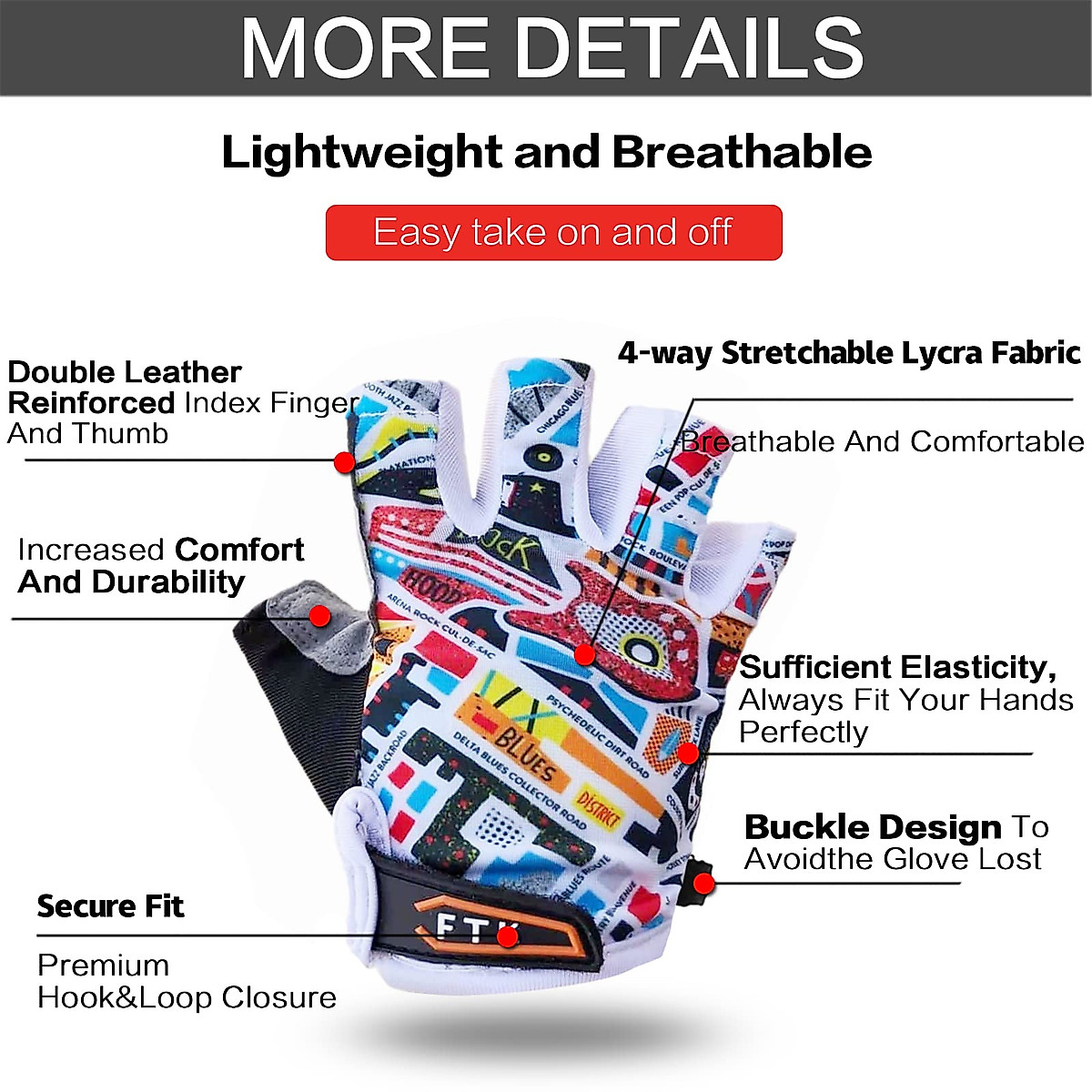 Kids Bike Gloves Boys Girls Gel Padded Full Finger/Half Finger Road Riding Mountain Bicycle Non-Slip Cycling Glove for Youth Junior Children Ages 2-11 (Orange-Half Finger,Medium)