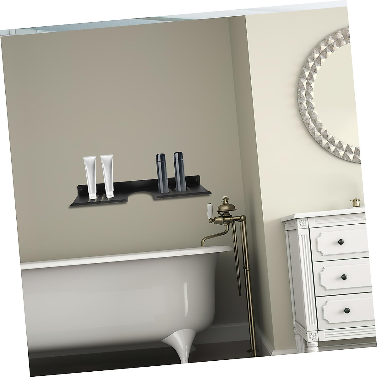 BRIGHTFUFU Bathroom Storage Wall Mounted Rack Shelves steel shelf wall mount shelves bath organizer wall stand shelves steel shelves decorative shelves steel shelving toilet