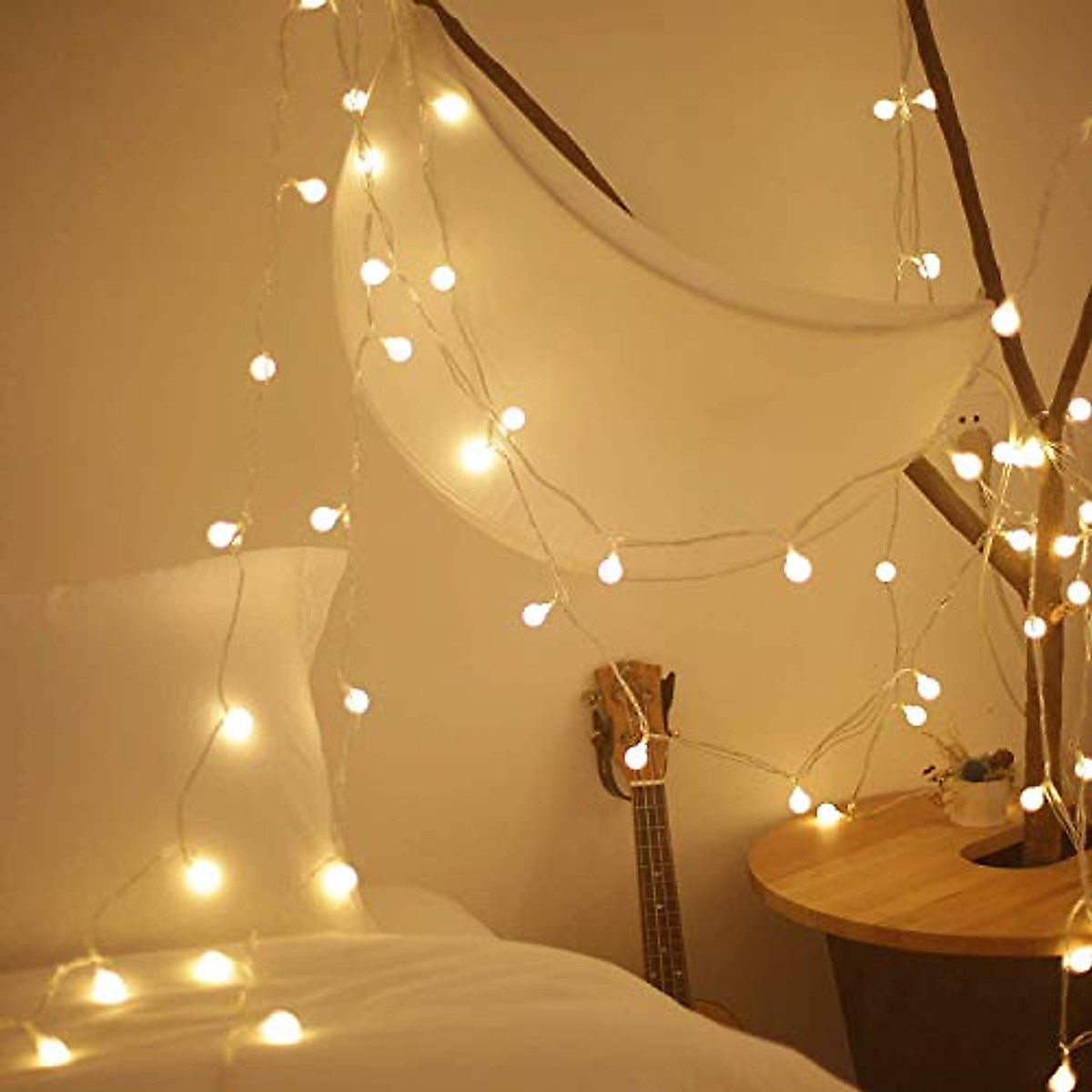 Battery Operated LED Globe String Lights, 2-Pack Total 52FT 120LEDs - Each 26FT 60LEDs 8 Mode Waterproof Christmas Fairy String Lights with Remote for Home Bedroom Garden Wedding Party Decoration