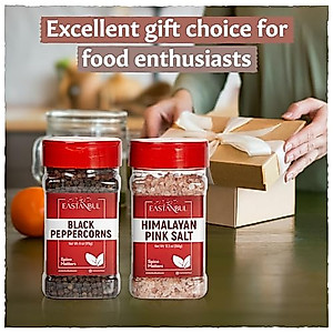 Salt and Pepper for Grinder Refill, Peppercorns Whole 6oz, Pink Himalayan Salt 12.3oz, Peppercorns for Grinder Refill, Black Peppercorns, Pink Salt for Grinder, Spice Buddies Series, Gift Box