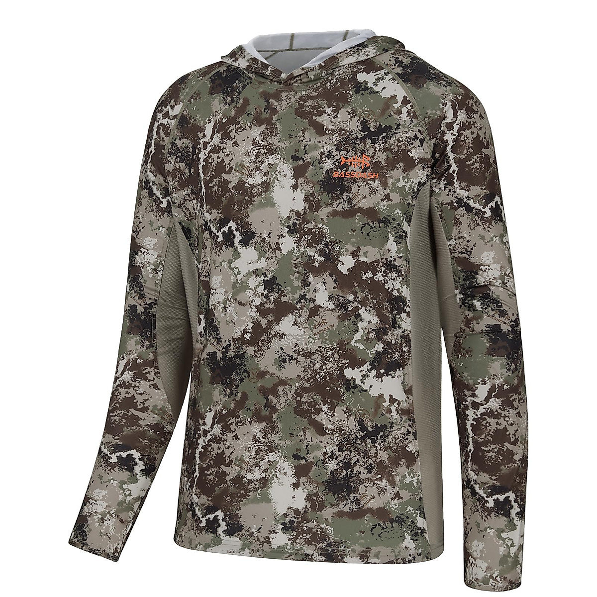 BASSDASH Men's UPF 50+ Lightweight Hunting Camo Hoodie Quick Dry Performance Long Sleeve Fishing Shirt with Hood FS30M