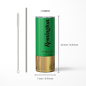 20oz Tumbler Gift for Men Shotgun Shell Style Insulated Skinny Tumblers Cup Coffee Mug with Lid Creativity Gift 20oz Reusable Stainless Steel Water Bottle for Hot & Cold Drinks Tea Cup