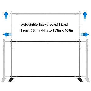 Kshioe Thicker 10x8 ft Backdrop Banner stand Adjustable, Photography Background stand Step and Repeat Stand Heavy Duty for Trade Show Exhibition