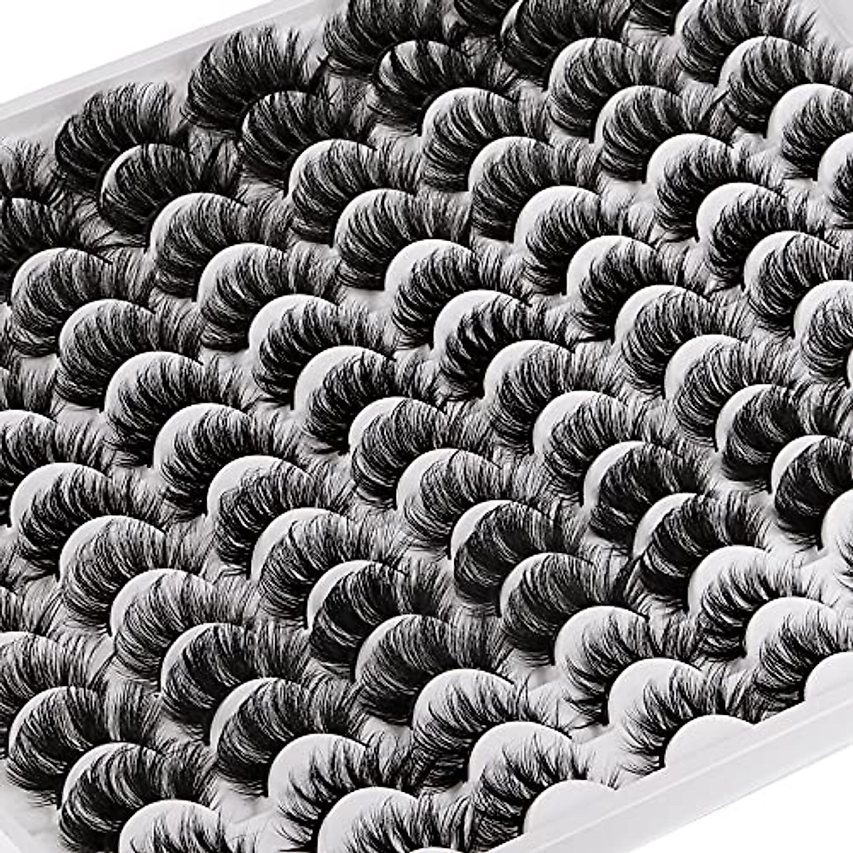 False Eyelashes 48 Pairs 6 Styles Mixed Fluffy Curled Fake Eye Lashes Bulk Wholesale Dramatic Thick 5D Wispy Strip Faux Mink Eyelashes Multipack