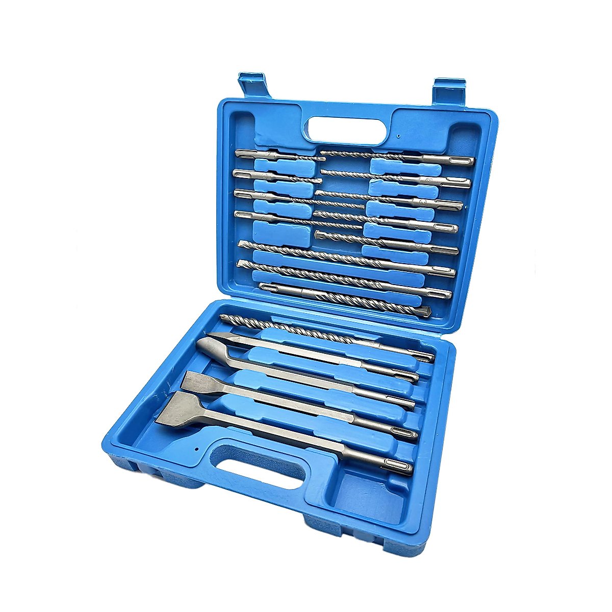 CORTOOL Rotary Hammer Drill Bits Set & Chisels SDS Plus Shank Concrete Masonry Hole Tool 17pcs with Storage Case 40Cr Steel Drill Bit Set