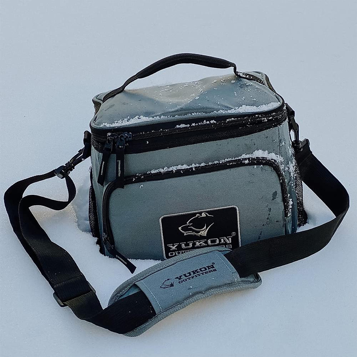 Yukon Outfitters Camping Travelling EDC Everyday Carry Drink Food 8 Cans Lunch Cooler, Gray/Black