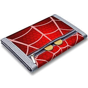 TATAANTY Kids Wallet for Boys, Boys Wallet for Kids 6-8, Spider Wallet for Boys with Zippered Coin Pocket and Card Holders， Trifold Boys Wallet Christmas Gifts
