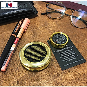 NauticalMart Brass Compass I Carry Your Heart with Me Poem Compass with Mini Compass Combo Gift, Personalized Compass, Groomsmen Gifts, Wedding Gifts, Corporate Gift, Unique Gift