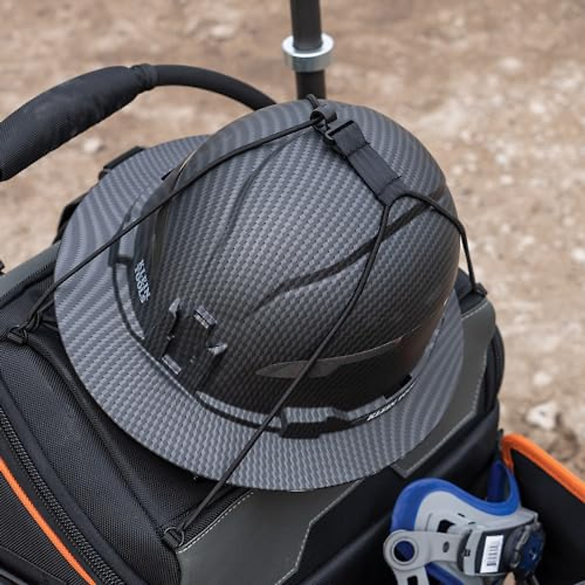 Klein Tools 55664 Replacement Bands with Clip to Secure Hard Hats and Safety Helmets to the Tradesman Pro Ironworker and Welder Backpack,Black