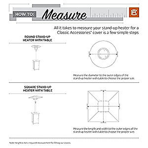 Classic Accessories Veranda Water-Resistant 32 Inch Round Stand-Up Patio Heater Table Cover, Outdoor Table Cover