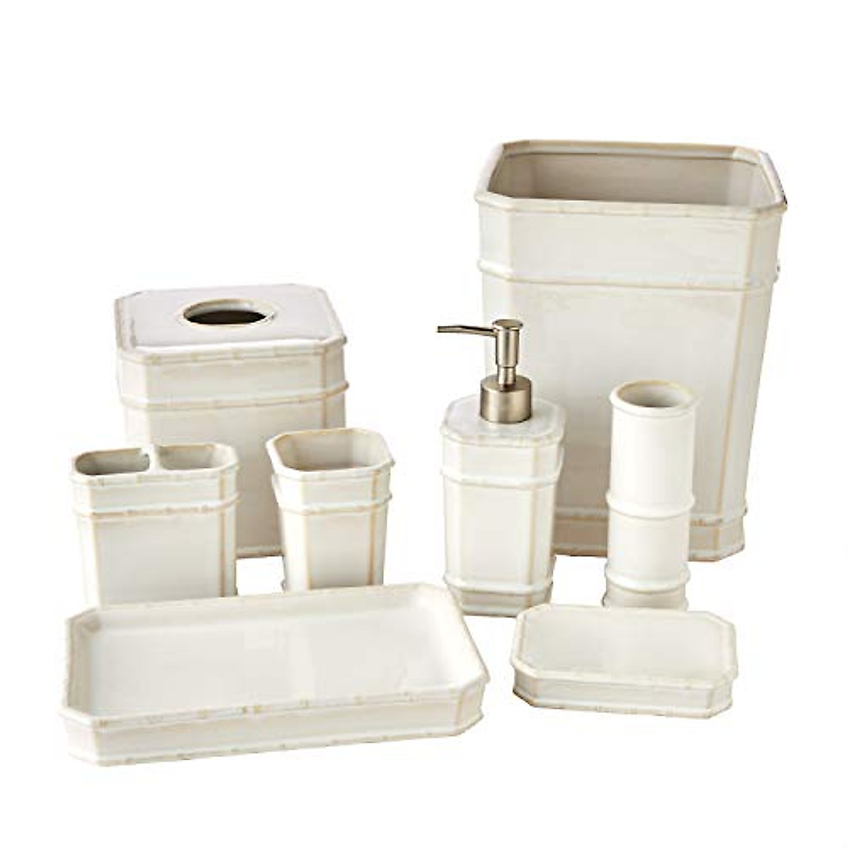 SKL Home Vern Yip Bamboo Lattice Tray, White