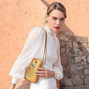 APHISON Mini Cell Phone Purse, PU Leather Small Crossbody Bags for Women, Lightweight Cute Purses with Tassel