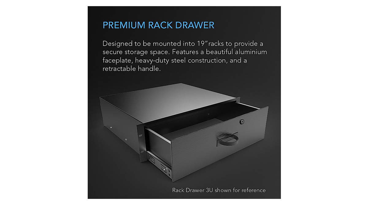 AC Infinity 2U Rack Mount Drawer with Lock and Key