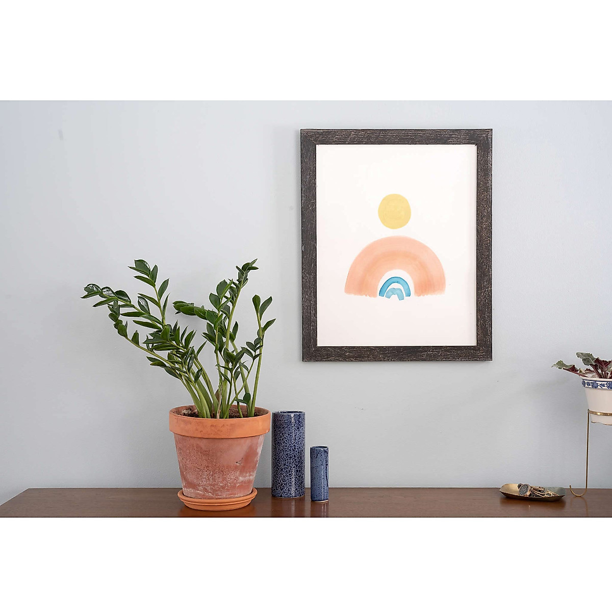 BARNWOODUSA Farmhouse 16x20 Picture frame 1 1/2 inch Molding 100% Reclaimed Wood Rustic Smokey Black