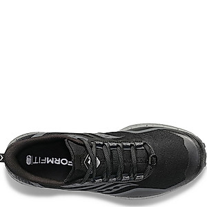 Saucony womens Peregrine 12 Running Shoe, Black/Charcoal, 8.5 US