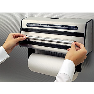 Emsa Triple Roll Dispenser Contura of Stainless Steel, Silver/Black