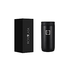 IRON FLASK Slim Can Cooler 12oz for Beer, Hard Seltzer, Energy Drinks, Double Wall Vacuum Insulated Stainless Steel Drink Holder for Skinny Cans - Valentines Day Gifts for Him or Her - Black