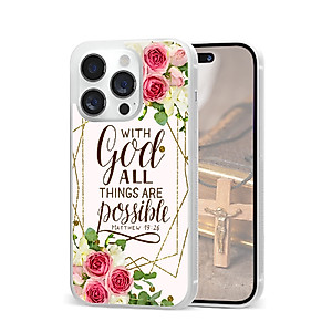 Bible Verses Quotes Phone Cases Pink Cover for Women Girls Applicable with iPhone 11 12 13 14 Pro Max Plus Mini | Samsung Galaxy S21 S22 Ultra Plus (Rose)