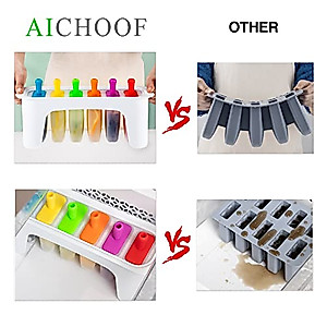 Rainbow Popsicle Molds, Silicone Ice Pop Molds, Popsicle Maker, Easy Release Silicone Ice Cream Popsicle Molds, Reusable Popsicle Molds for Kids, Large Popsicle Molds, BPA Free