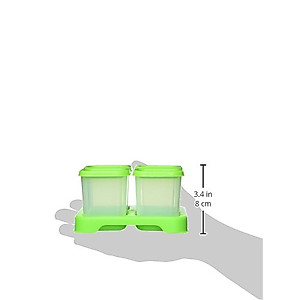 green sprouts Fresh Baby Food Unbreakable Cubes (4oz/4pk) | Store, carry, & serve homemade baby food | Lid provides leak-proof seal, Made from safer plastic, Embossed with measurements