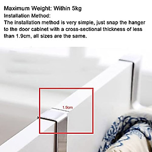 Over The Cabinet Towel Bar, Over Door Drawer Towel Hanging Rack Modern Kitchen Washcloth Hanger, Stainless Steel No Drilling Towel Holder for Bathroom, Kitchen (9.06 x 2.17 x 0.98 inch -Silver)