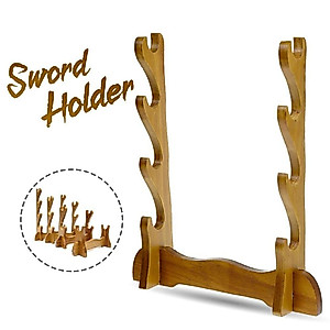 BYBYCD Knife Stents Excellent Universal Organiser Rack for Most Swords Knife Horizontal Support Japanese Katana Display Stand Bracket(4 Tier)