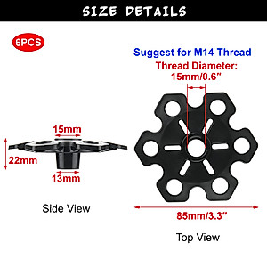 Cosmos 6 Pcs Trekking Pole Replacement Tips Walking Stick Tips Ski Poles Basket Snowflake Basket Mud Ski Basket Powder Baskets Rubber Feet Replacement Accessory for Hiking, Climbing, Camping, Ski