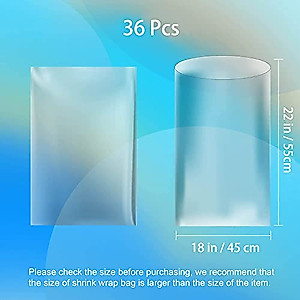 Shrink Wrap bags for Gift Baskets, 36Pcs 18x22 Inches Cellophane Heat Shrink Plastic Wrap Bags for Gift Baskets for Christmas, Valentines Day，Holiday, Easter, Birthday, and Any Occasion