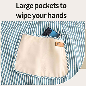 fvpxuus 2 Pack Kitchen Cooking Aprons Vest, Adjustable Bib Soft Chef Apron with 2 Pockets for Men Women The vest does not slip on the shoulders(Blue/Red Stripes)