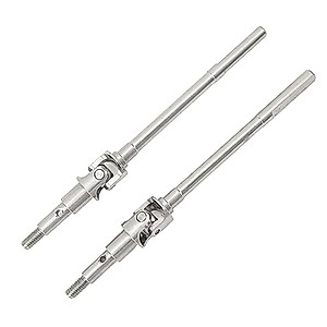 Alaaner 2PCS RC Car Front Axle Drive Shaft Set Stainless Steel RC Front CVD Drive Shaft Upgrades Parts for FMS 1/10 Remote Control Car Silver